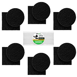 Epohpeek Compost Bin Filters Charcoal - Filter Replacement for Kitchen Pail Composter, 12 Pack Extra Thick (1cm) Fits Gallon Bucket Countertop Bins - Activated Carbon, 6 Round 6 Square, Both 6.5”