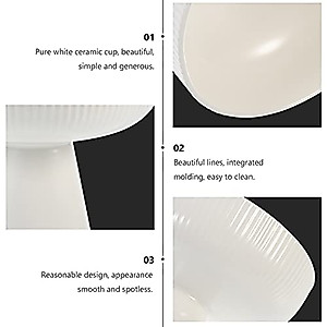 DOITOOL Snack Bowl Footed Dessert Cups Ice Cream Cup Ceramic Sundae Bowls Serving Bowls Dish for Appetizer Parfait Fruit Salad Pudding Snack Ice Cream Bowl