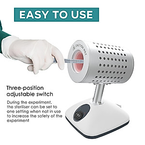 Lab DS-900 Infrared Sterilizer Autoclave Sterilizers Two Adjustable Heating Temperatures 400°C/825°C for Scalpel Needle Inoculating Loop Vaccination Ring,110V 150W