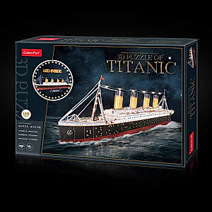 CubicFun 3D Puzzles for Adults - LED Titanic 35'' Large Ship - New Home Desk Decor - House Warming, Wedding, Anniversary, Valentines Day Teacher Gifts for Him Her Stocking Stuffers for Adults