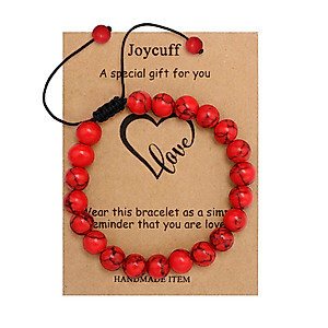 JoycuFF Gift for Women Beaded Bracelet Valentine's Day Anniversary Christmas Gifts Bracelets for Him Her Pulseras Para Parejas Unique Gifts for Boyfriend Girlfriend Husband Wife