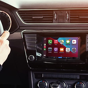 JENSEN J1CA7 7-inch Touch Screen Double DIN Car Stereo Media Receiver | Apple CarPlay Android Auto | Bluetooth Hands Free Calling & Music Streaming | Backup Camera Input | USB Playback & Charging