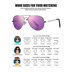 Pro Acme Polarized Aviator Sunglasses for Men and Women 100% UV Protection, 58mm (Silver Frame/Purple Mirrored Lens)