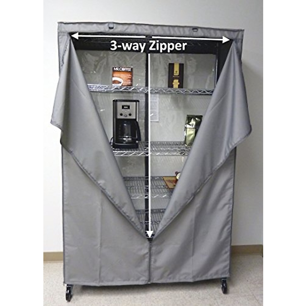 Formosa Covers | The Original Storage Shelving Unit Cover, Keep Garage, Closet, Medical Office, Kitchen, Yard Neat | Wire Steel Metal Shelf Accessories Fits Racks 36" W x 18 D x 72 H (Cover Only Grey)