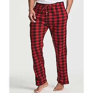3 Pack: Mens Pajama Pants Lounge Fleece Buffalo Plaid Men PJ Bottoms Sleep Pockets Christmas Microfleece Men Pajamas Pjs Sleeping Sleepwear Night Knit Fluffy Winter Warm Sleeping Fuzzy Set 2-XL