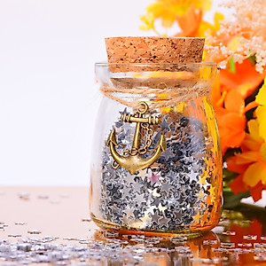 EBOOT Silver Star Confetti Glitter Star Table Confetti Metallic Foil Star Sequins for Thanksgiving Winter Christmas Wedding Birthday Party Graduation Festival Decorations, 30 Grams/ 1 Ounce