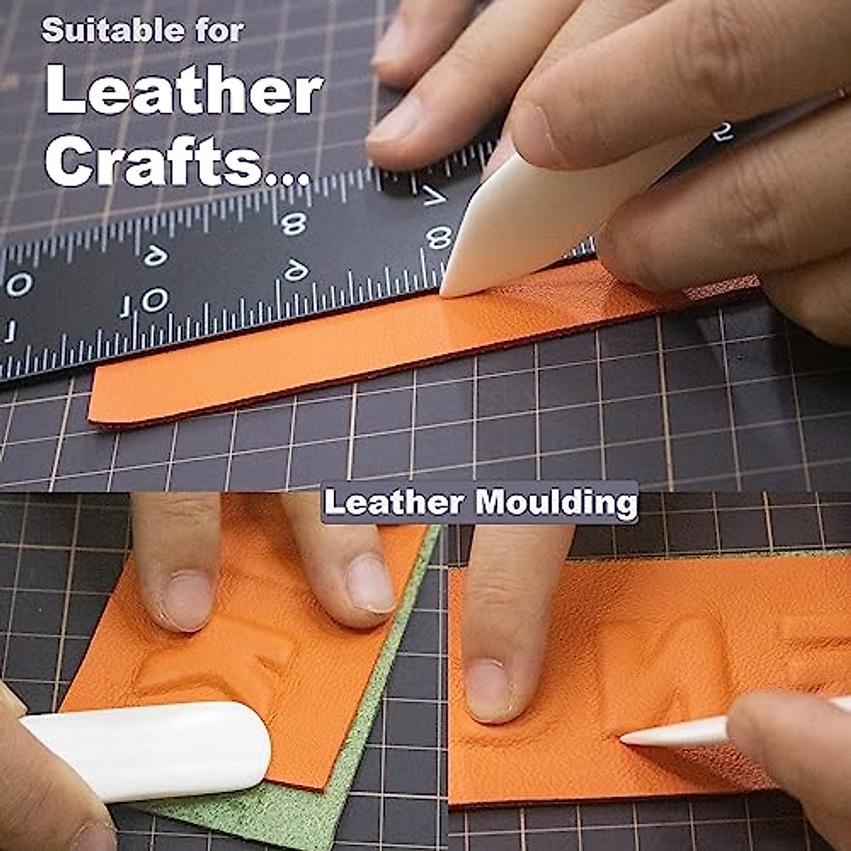 VENCINK Genuine Bone Folder Scoring Folding Creasing Origami Paper Creaser Crafting Scrapbooking Tool for DIY Handmade Leather Burnishing Bookbinding Cards and Paper Crafts (100% Cattle Bone)