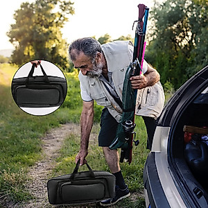 Hikary 43CM/17Inch Fishing Rod Bag Fishing Rod Case,Fishing Rod Reel Bag Organizer Fishing Travel Bag Portable Folding Fishing Pole Tackle Case Storage Bag (gray)