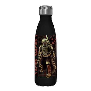 Star Wars Grid 17 oz Stainless Steel Water Bottle, 17 Ounce, Multicolored