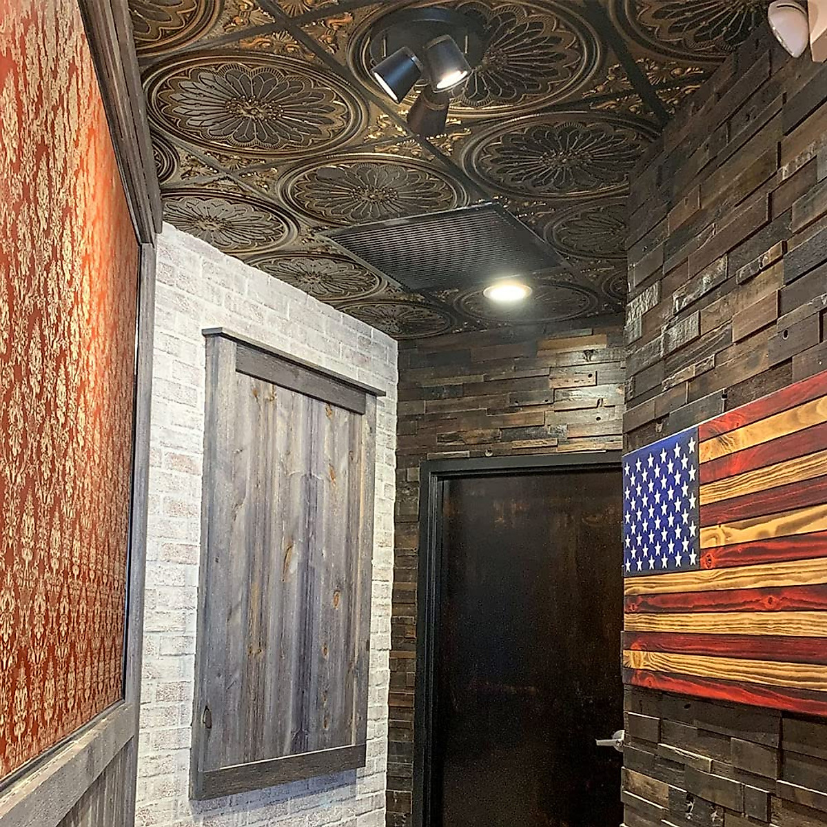 From Plain To Beautiful In Hours 238ag-24x24-25 Rose Window PVC 2' x 2' Lay-in or Glue-up Ceiling Tile, Pack of 25, Antique Gold, 25 Piece