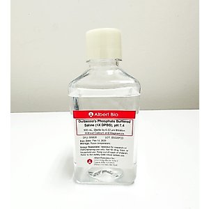 Dulbecco's Phosphate Buffered Saline (1X DPBS), pH 7.4, 500 mL, Sterile by 0.22 μm Filtration Without Calcium and Magnesium