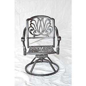 Elizabeth Outdoor Patio 9pc Dining Set 44" X 84" Cast Aluminum, Walnut Cushions