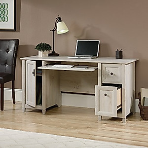 Sauder Edge Water Computer Desk, L: 59.06" x W: 23.23" x H: 29.02", Chalked Chestnut finish