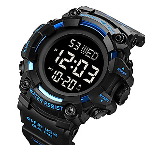Gosasa Men Sports Military Watches Digital Airplane Shaped LED Light Waterproof Watches