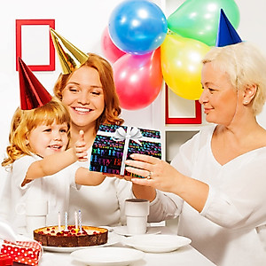 Happy Birthday Wrapping Paper for Girls Boys Kids Women Men, Gradient Color Birthday Wrapping Paper with Cut Lines on Reverse, 7 Sheets Happy Birthday Gift Wrap Folded Flat 20x28 inches