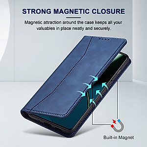 Jasonyu Flip Wallet Case for OnePlus 11 5G,Leather Magnetic Folio Cover with Card Holder,Kickstand - TPU Shockproof Durable Protective Phone Case,Blue