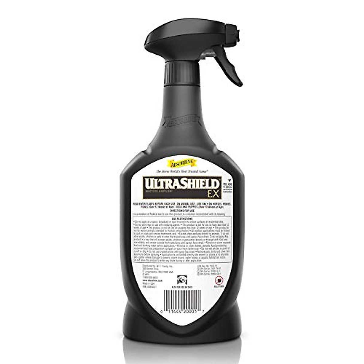 Absorbine UltraShield EX Insecticide Spray for Horses & Dogs, Kills & Repels Fly Tick Mosquito Flea Lice, Lasts Up to 17 Days, 32oz Quart Spray Bottle