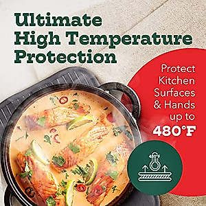 Big Red House Pot Holders for Kitchen Heat Resistant, Set of 2, Silicone Pot Holders for Kitchen and Baking, Gray