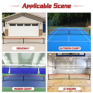 Pickleball Net Set - Portable Pickleball Net System, Steady Metal Frame, 22FT Regular Size, 4 Pickleball Paddles & 4 Balls, 1 Carry Bag, Pickleball Set for Indoor Outdoor Play