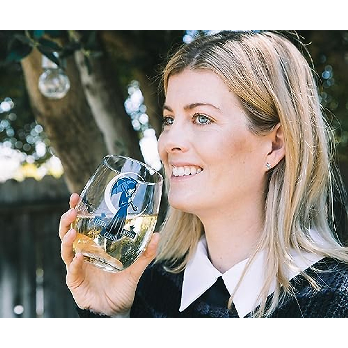 Addams Family Wednesday "Little Storm Cloud" Stemless Wine Glass, Tumbler Cup For Cocktails | Holds 20 Ounces