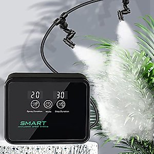 Reptile Humidifiers Smart Misting System, Reptile Mister Automatic with Timer, Terrariums Humidifier with 360°Adjustable Misting Nozzles, Spray Kit for Rainforest Plants Amphibian（Touch Version）