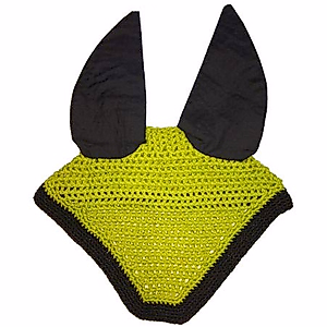 A C Horse Ear Net Crochet Fly Veil Equestrian Fly Bonnet/Veil/mask Standard Size