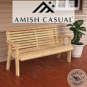 CAF Amish Heavy Duty 800 Lb Roll Back Pressure Treated Garden Bench (5 Foot, Unfinished)