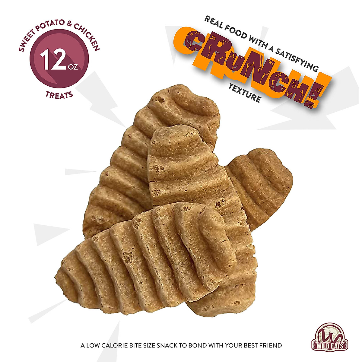 Wild Eats Sweet Potato & Chicken Treats for Dogs–12 oz. (Low Calorie, Low Fat Alternative to Traditional Dog Biscuits, Dog Cookies, and Dog Bones) Healthy Dog Treats Perfect Training Treats for Dogs