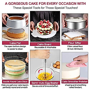 Cake Decorating Supplies with Aluminum Alloy Revolving Cake Stand, Cake Carrier, Acrylic Round Cake Discs, 268PCS Cake Decorating Kit with 54 Piping Tips, Various Cake Spatula, Reuseable Cake Board