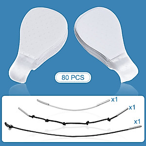Leelosp 80 Pieces Face Lift Tapes Face Lifting Patch Invisible V-line Face lift Sticker Neck and Eye Lift Tapes Waterproof Elasticity Double Chin Lift Patch with 3 Pieces Lifting Ropes for Women Girls