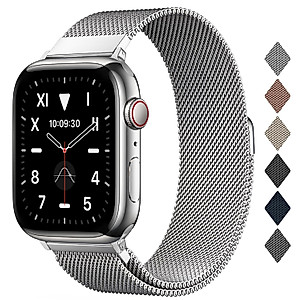 Patented Milanese Loop Compatible with Apple Watch Band 46mm 38mm 40mm 41mm 42mm 44mm 45mm 49mm for Women Men, Magnetic Bands Compatible with iWatch Series 10 9 8 7 6 5 4 3 SE Ultra 2 1