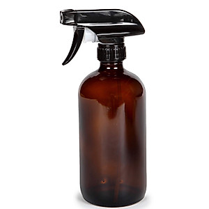 Vivaplex, 6, Large, 16 oz, Empty, Amber Glass Spray Bottles with Black Trigger Sprayers