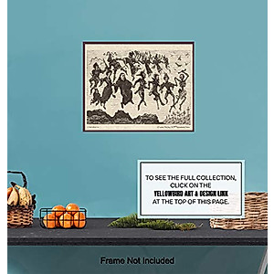 Witches Decor - Pagan Decor - Wiccan Coven - Wicca Decor - Paganism Witchcraft Supplies - Gothic Wall Art Home Decor - Goth Gifts - Creepy Scary Black Magic - Gothic Living Room Decorations - Unframed