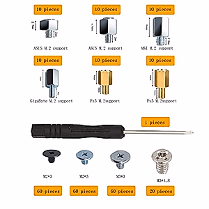 M.2 SSD Screw Kit, M.2 Standoff and Screw Kit for Asus Gigabyte MSI PS5 Motherboards