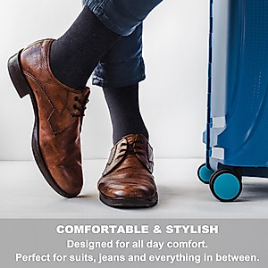 NEWZILL Compression Dress Sock (15-20mmHg) for Men & Women - Cotton Rich Comfortable Socks - Best Stockings for Business Casual, Running, Medical, Athletic, Edema, Diabetic (L/XL, Black)