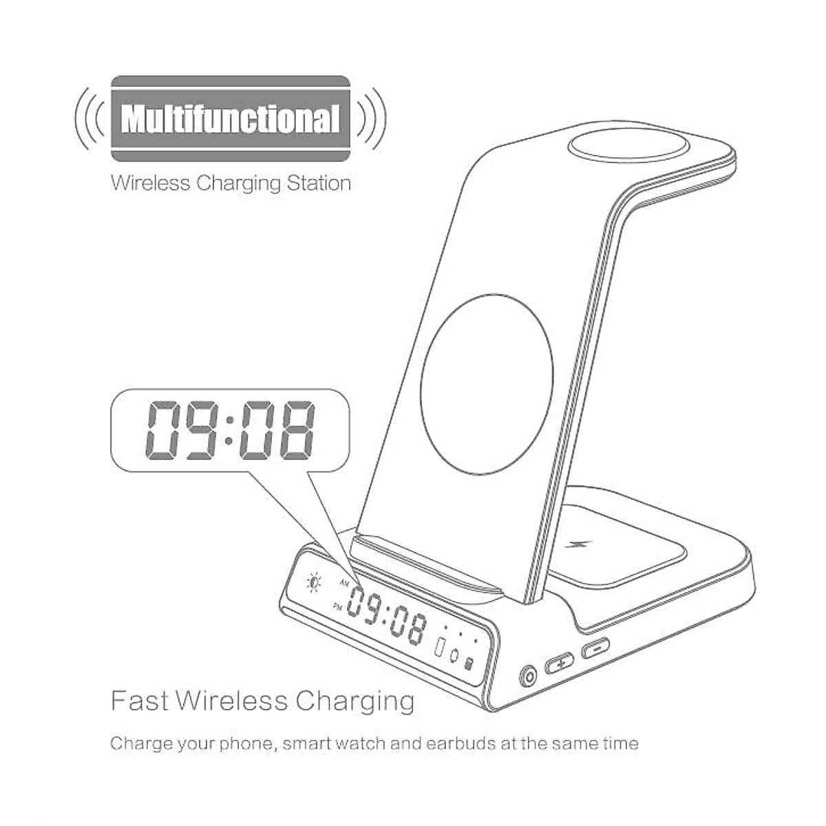 Wireless Charger for Samsung, 3 in 1 Wireless Charging Station for Samsung Galaxy S23 Ultra/S22/S21/S20/Note 20/Z Flip 4/Z Fold 4, Samsung Watch Charger for Galaxy Watch 5 Pro/4/3, Galaxy Buds 2/Pro/+