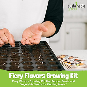 Sustainable Sprout Hot Pepper & Vegetable Seeds Bundle - Non GMO Hot Pepper Seeds 7 Pack and 20 Variety Pack Vegetable Seeds for Planting - Heirloom Variety Seed Packets For Indoor & Outdoor Gardening