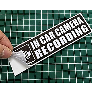 (4 Pack) 5.3"x1.35" - in Car Camera Recording - Vehicle Car Truck Video Dash Cam On Board Bumper Window Safety Security Caution Warning Adhesive Vinyl Decal Label Sticker