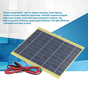 HYWHUYANG 5W Solar Panel,Portable Polysilicon Waterproof Material Solar Battery Charger for Charging 12V Battery of RV Boat Trailer ATV Car