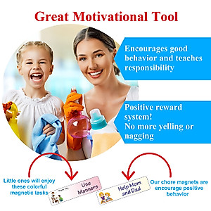 Magnetic Chore Chart for Kids Multiple Kids - Good Behavior Chart at Home - Dry Erase Reward Chart Toddler to Teens Chore Chart - Daily Responsibility Board - Potty Training Star Chart Wall or Fridge