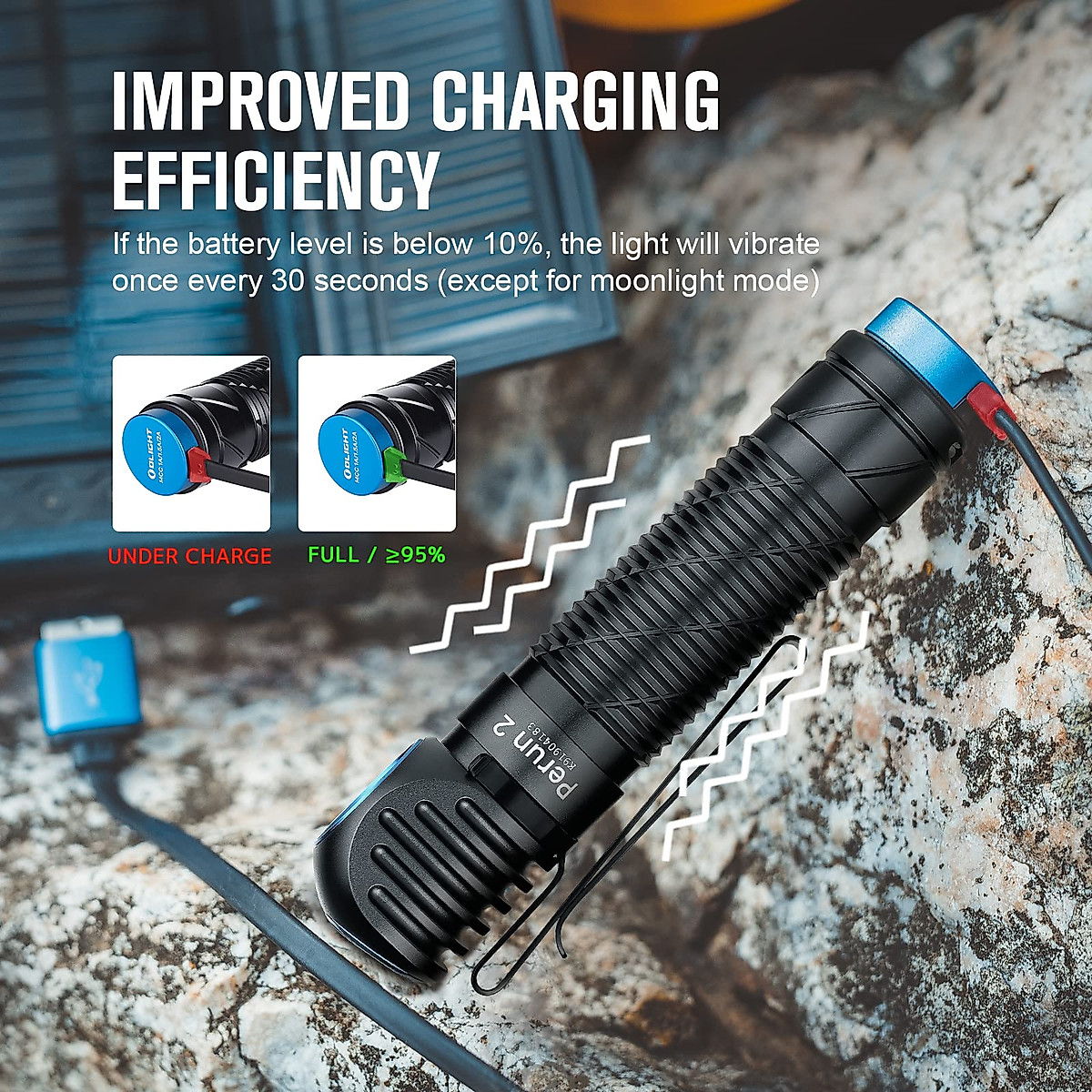 OLIGHT Perun 2 2500 Lumens Rechargeable Headlamp, Multi-Functional Right Angle MCC Waterproof Flashlight with Headband, Perfect for Night Camping, Hiking, Hunting(Black)