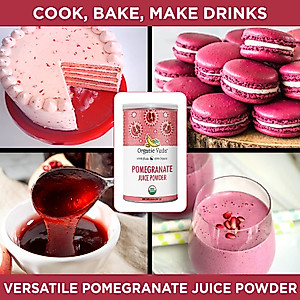 Organic Veda Pomegranate Juice Powder - Powdered Pomegranate Extract Rich in Vitamin C, Folate & Potassium - Pomegranate Concentrate For Salad, Yogurt, Ice Cream - Vegan, Non-GMO, Zero Gluten- 8oz