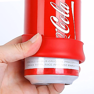 Can Covers that Look Like Soda, Silicone Sleeves for Cans, Can Wraps, Fits All 12FL OZ 355ml (Red - 2 Pack)