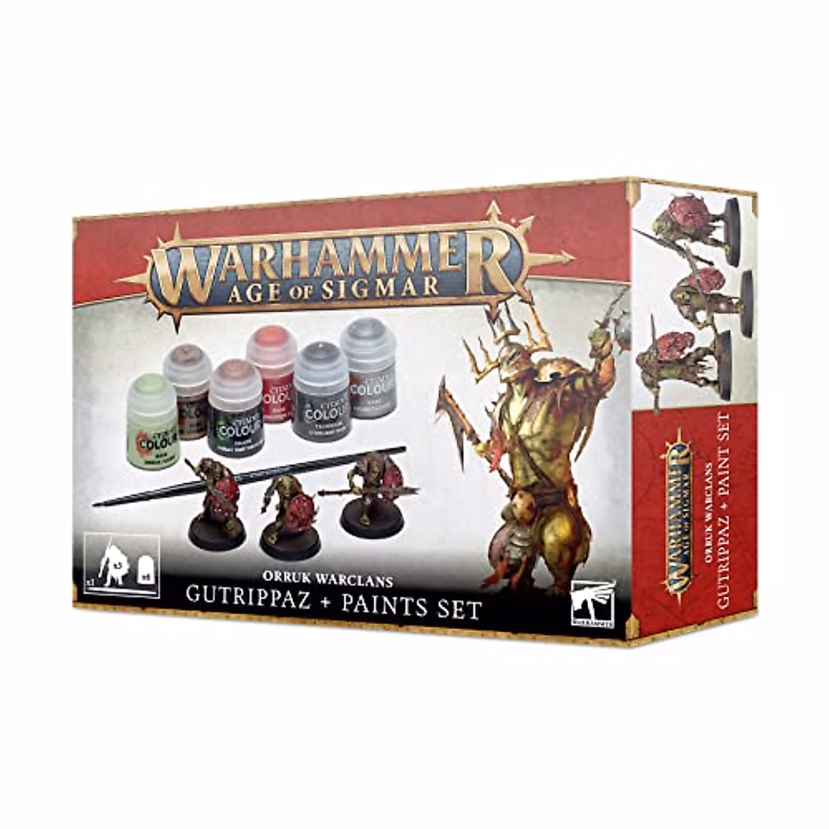 Games Workshop Warhammer Age of Sigmar Orruk Warclance Gutrippaz and Paint Set
