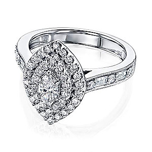 Kobelli Marquis Cluster Slim Shank Diamond Ring - 4.0
