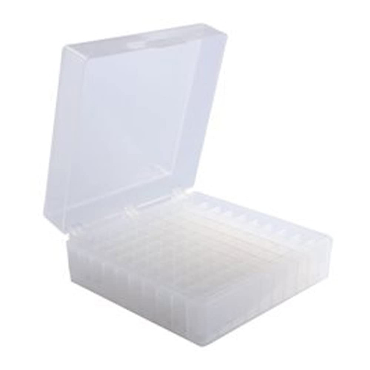 Heathrow Scientific HS120033 100 Well Microtube Storage Box, Cryogenic Box, Tube Storage, 1.5mL/2.0mL Tubes,Polypropylene, Natural, (5/pk) (HS120042)