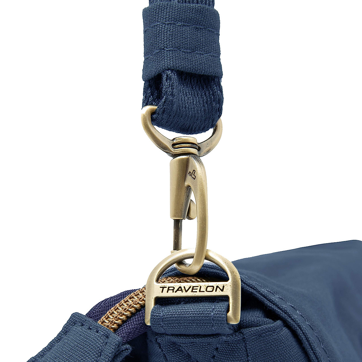 Travelon Anti-Theft Courier Saddle Crossbody, Navy, 9 x 7 x 2.25