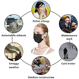 Kids Disposable Face Mask Black 100 PCS 3 Ply Protection Children Breathable Safety Face Masks for Boys Girls