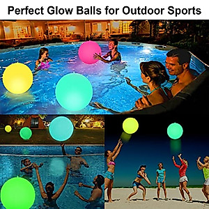 Solar Floating Pool Lights, 14" Pool Lights That Float with RGB Color Changing Inflatable Waterproof Solar Pool Lights for Swimming Pool Hangable Solar Pool Balls for Beach Garden Pathway (2 Pack)