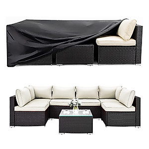 LAUSAINT HOME Patio Furniture Covers, Outdoor Furniture Set Cover Waterproof, Rectangular Outside Table and Chairs Cover, UV Resistant Anti-Fading with Storage Bag Included, 108 X 82 inch